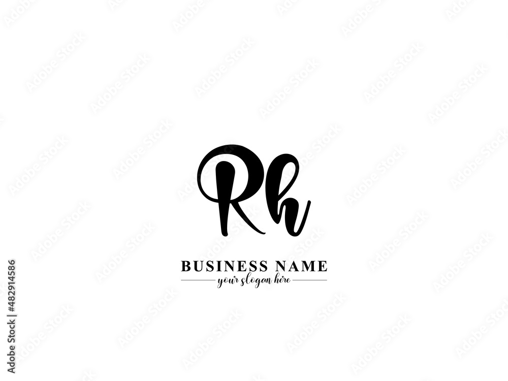Signature RH Logo Design, Monogram Rh, hr Abstract Letter Icon Logo ...