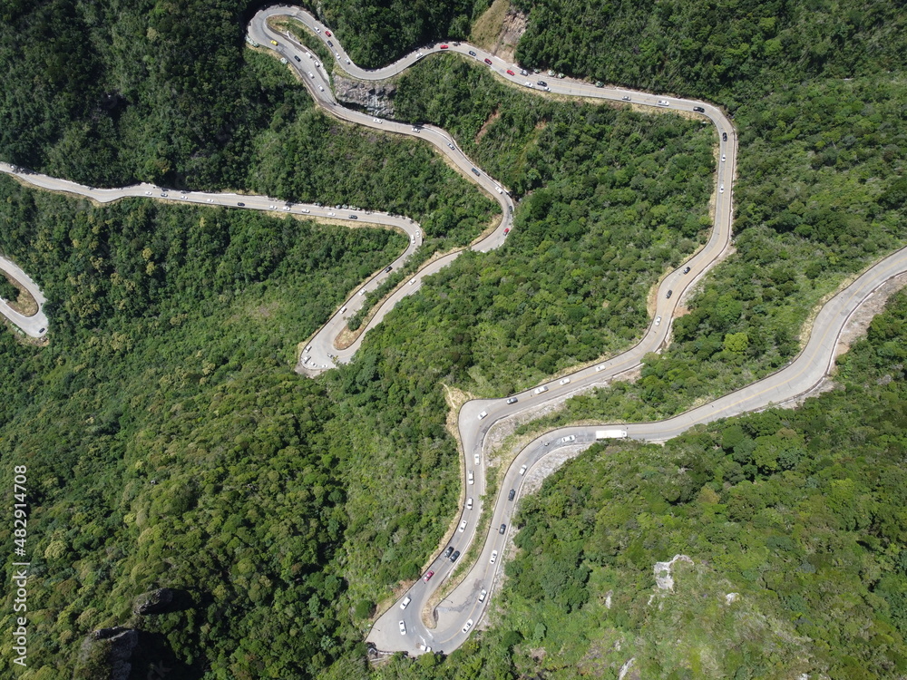 Dangerous winding road serra do rio do rastro brazil Stock Photo ...