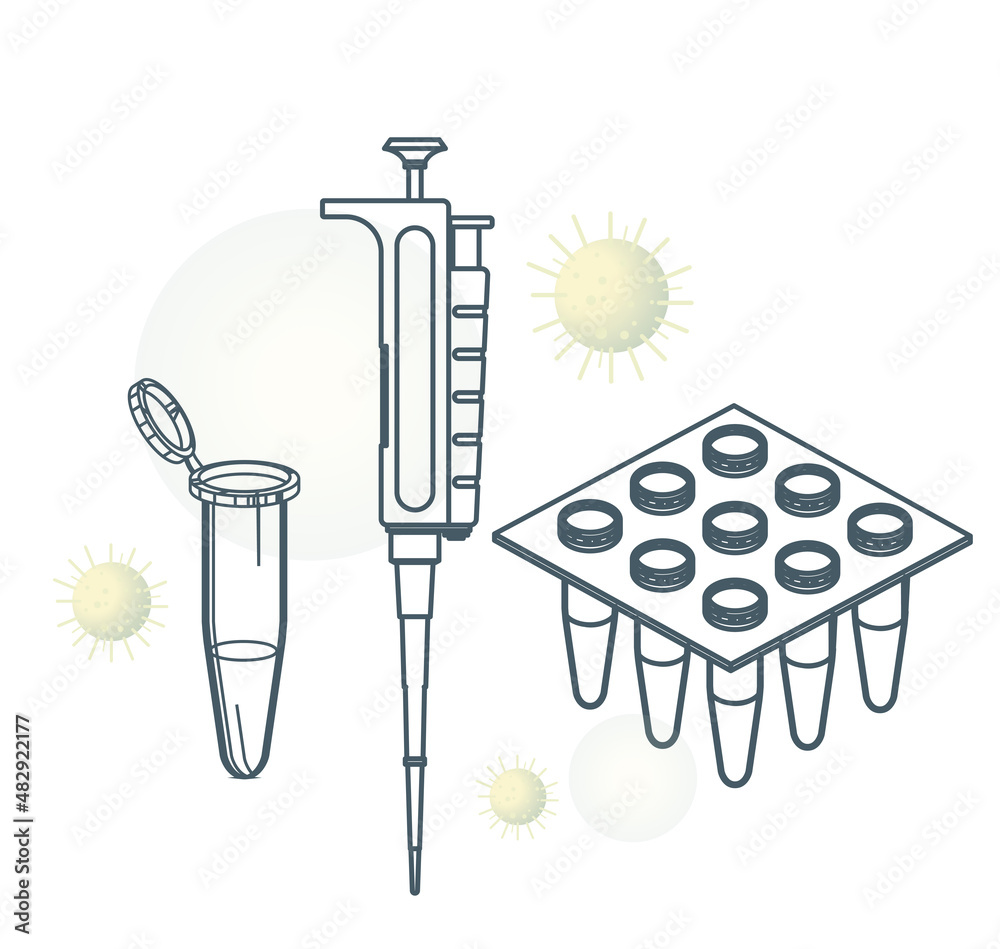 Micropipette - PCR Testing Lab Apparatus - Illustration Stock Vector ...