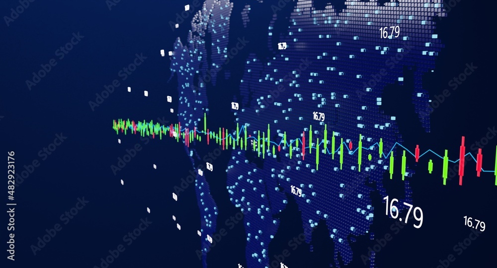 Stock market Trading Graph Concept Financial Statistics on screen ...