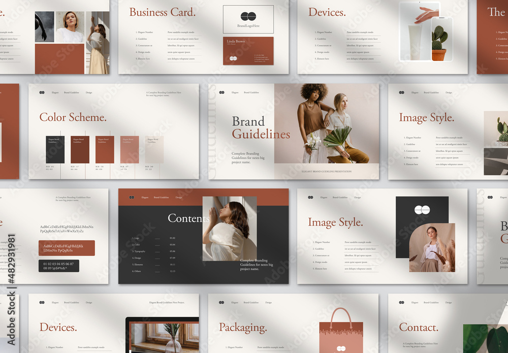 Brand Guideline Presentation Layout Stock Template | Adobe Stock