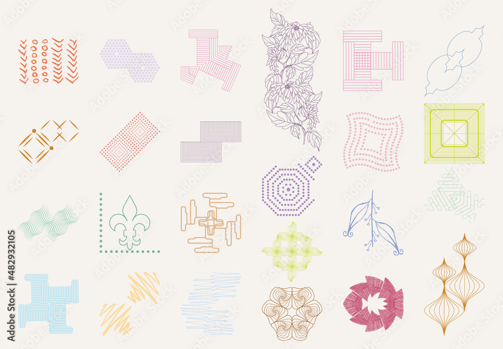 Set of Abstract Geometric Shapes Stock Template | Adobe Stock