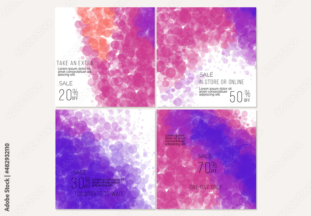 Social Media Post Layout with Bright Transparent Overlapping Circles ...