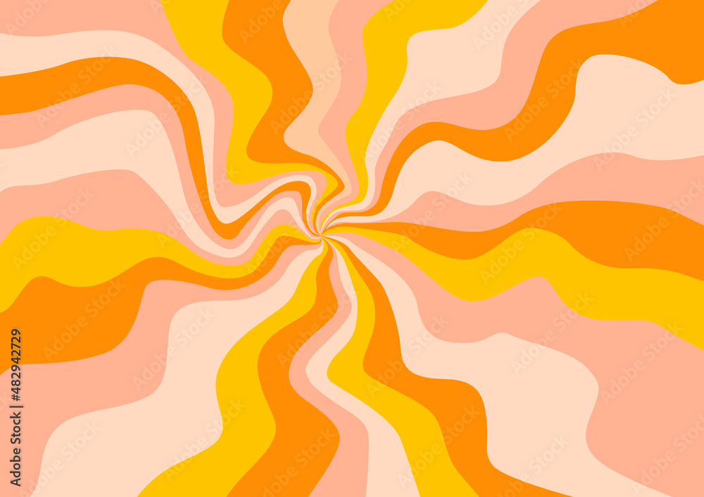 Wavy retro groovy 70s 90s background texture. Stock Illustration ...