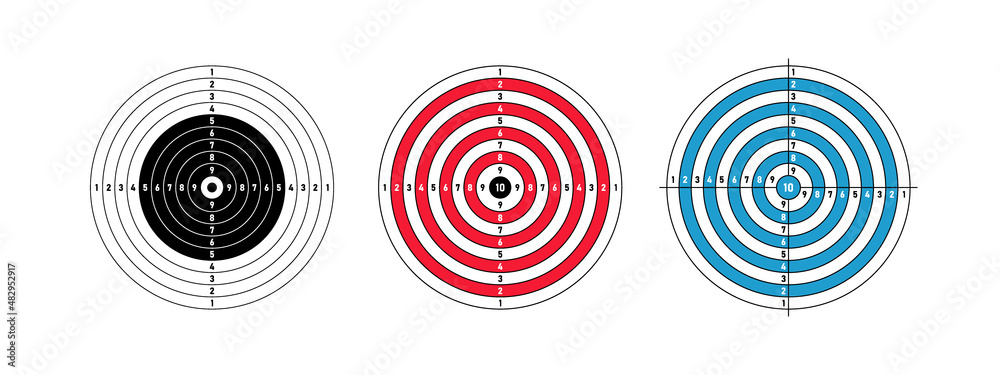 Set round target for target shooting competition. Template target with ...