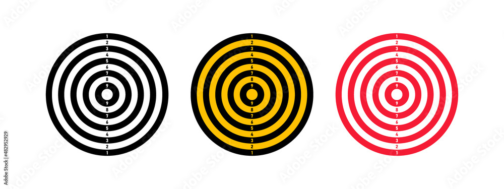 Set round target for target shooting competition. Template target with ...