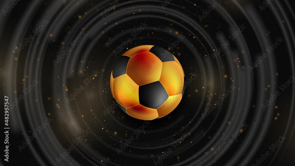 Luxury sport motion background with golden dots and soccer ball. Video ...