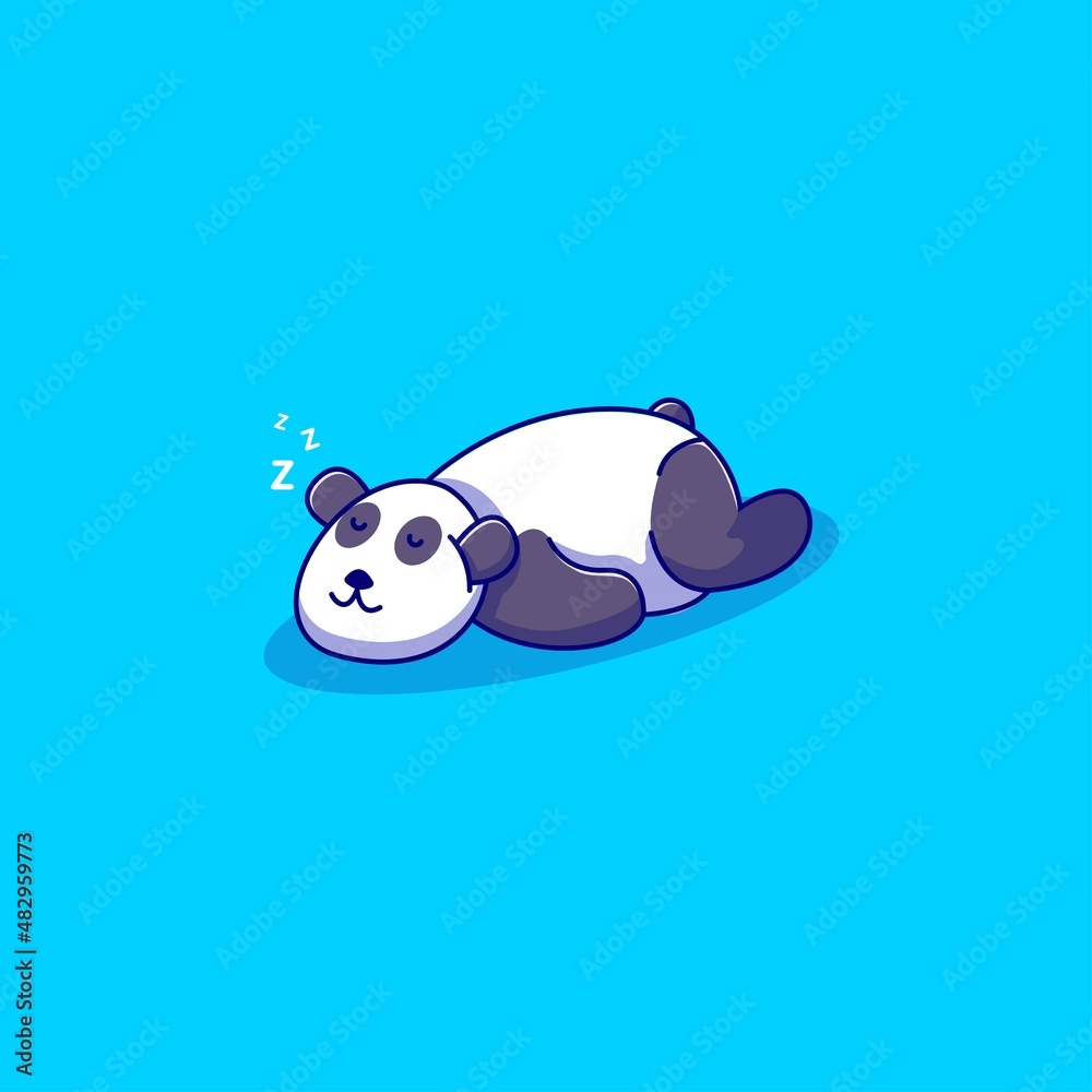 cute lazy panda vector cartoon Stock Vector | Adobe Stock