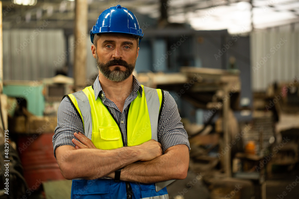 Smart factory manager proud occupation with his uniform engineer Stock ...