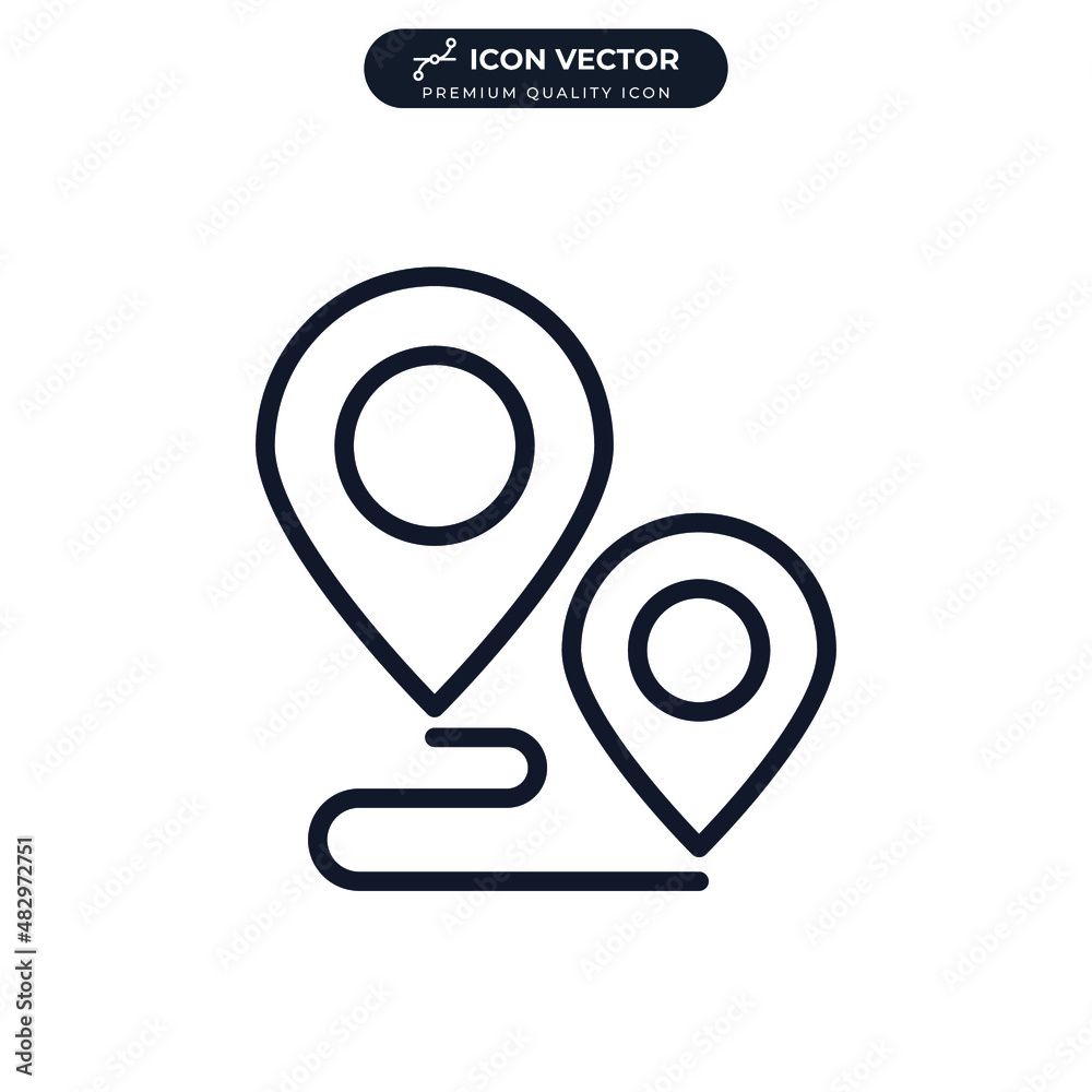 Route icon symbol template for graphic and web design collection logo ...