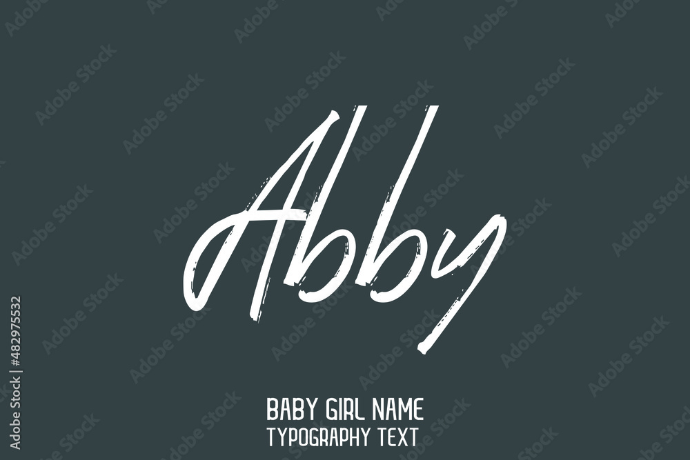Abby Name for Baby Girl Vector Rough Script Word art Text Design on ...