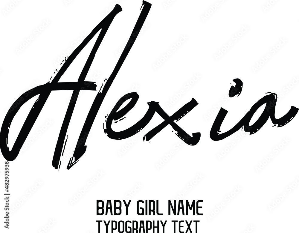 Alexia Name for Baby Girl Vector Rough Script Word art Text Design ...