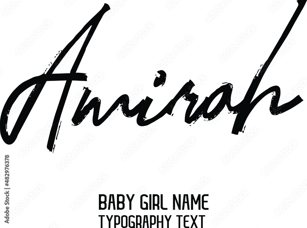 Amirah Design Decorative Cursive Lettering Vector Girl Name Stock ...