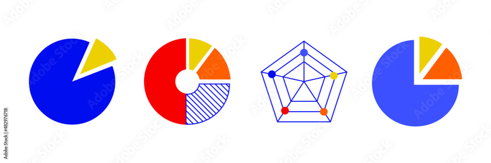 set of various diagram piecharts. a collection for infographics, data ...