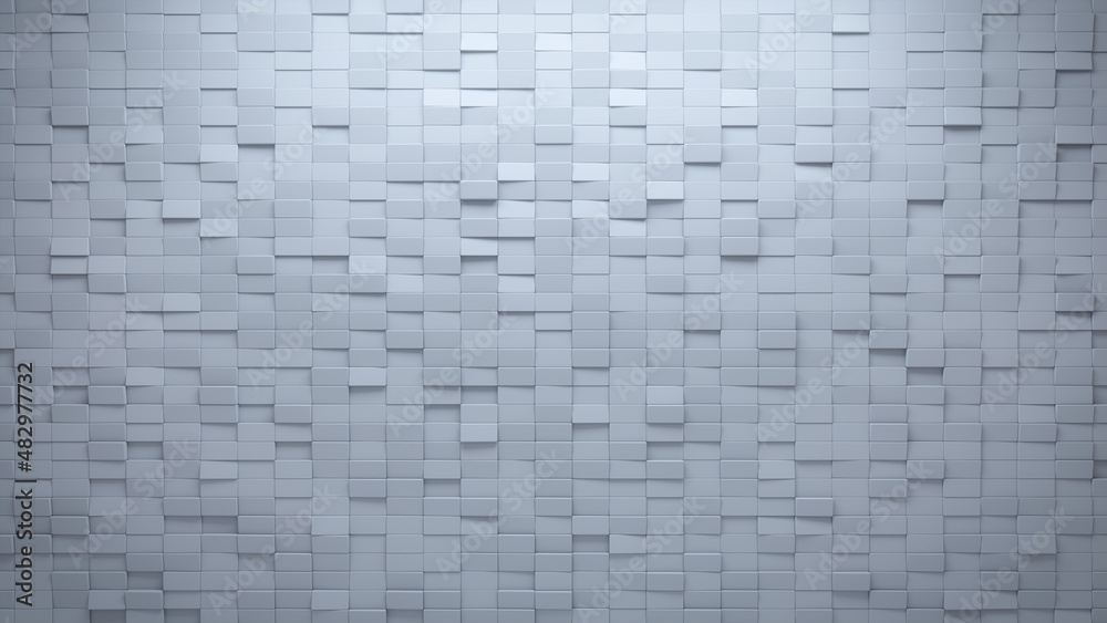 Polished, Futuristic Wall background with tiles. Rectangular, tile ...