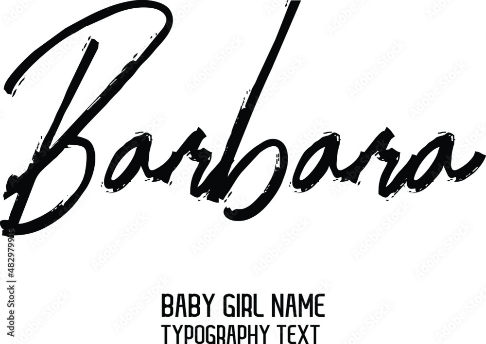 Baby Girl Name Handwritten Lettering Modern Black Color Typography Text ...