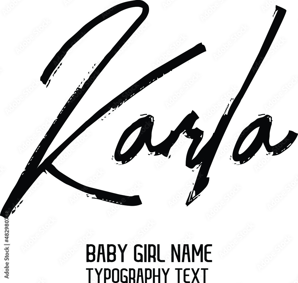 Karla Girl Name In Beautiful Cursive Hand Written Black Color Calligraphy Text Stock Vector