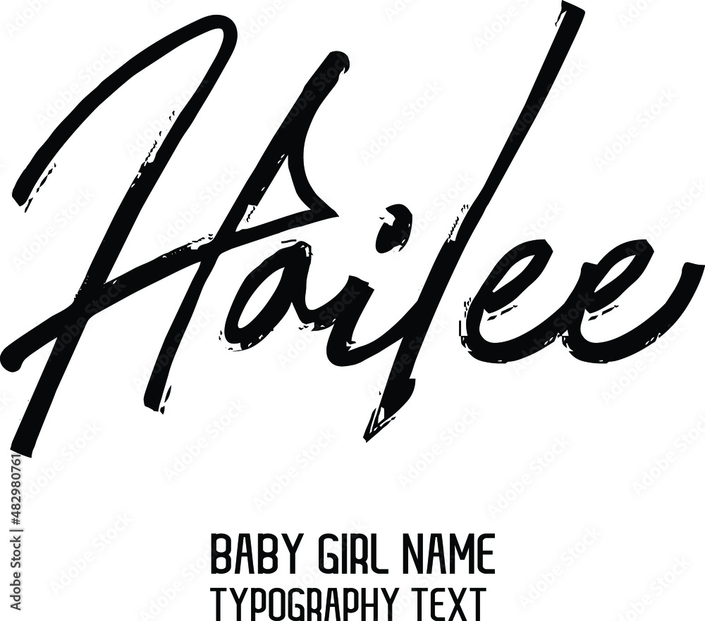 Hailee Girl Name in Beautiful Cursive Hand Written Black Color ...