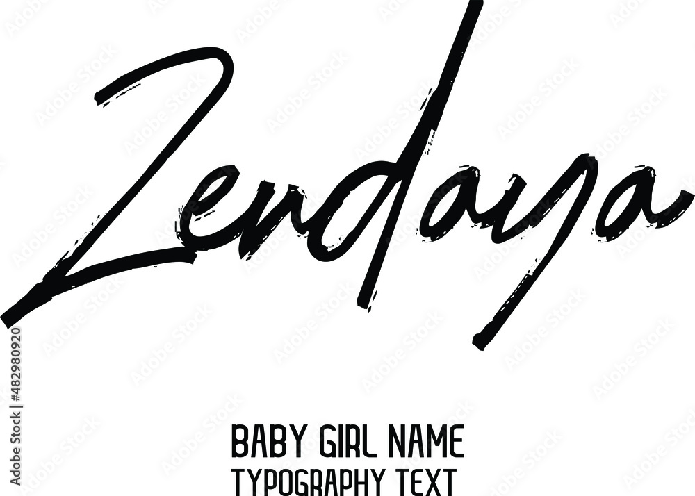Girl Name Zendaya in Beautiful Cursive Hand Written Black Color ...