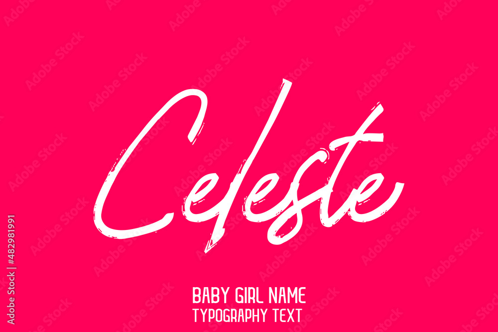 Celeste Name for Cute Baby Girl in Cursive Typography Text Design on ...