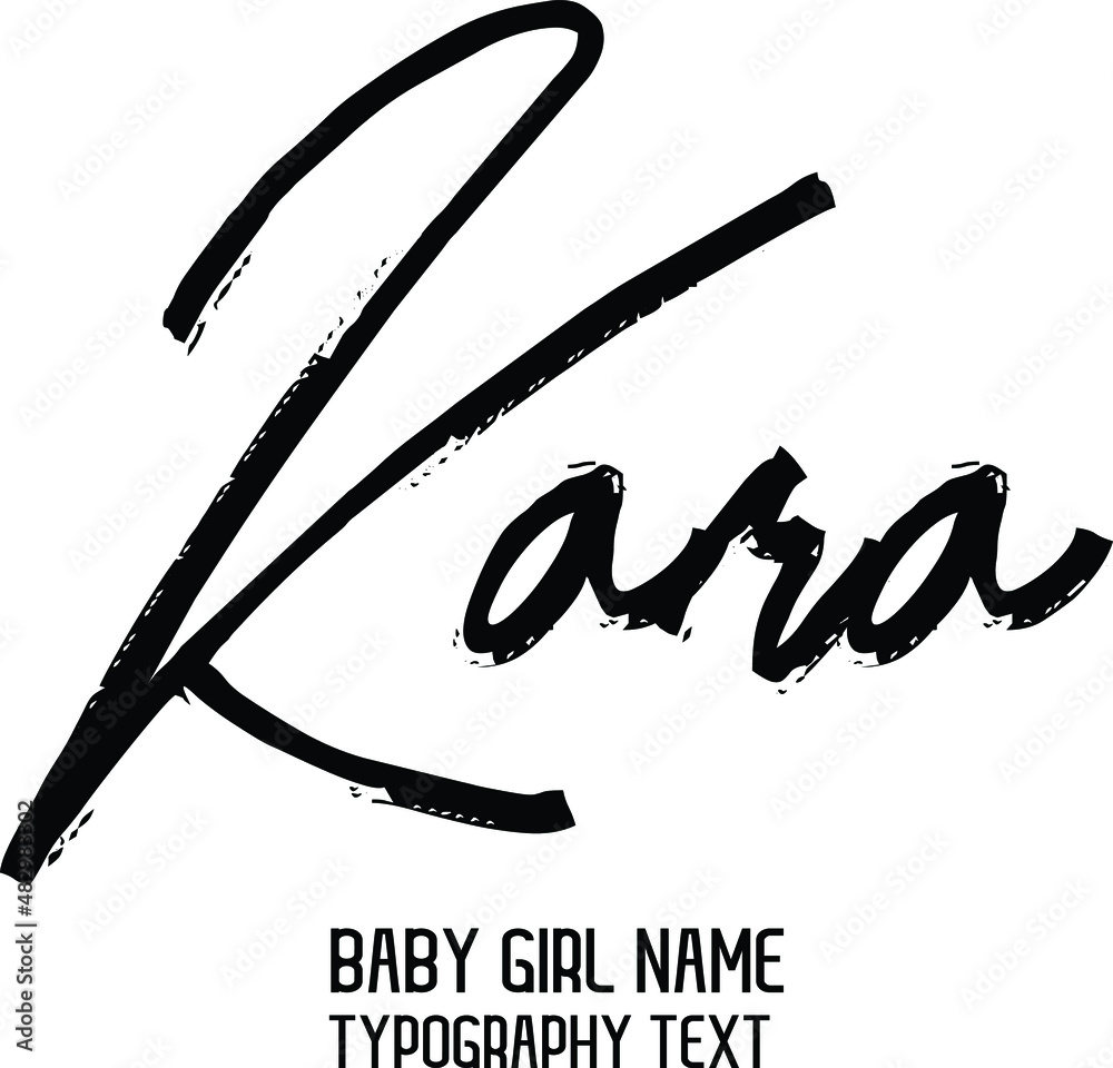 Kara Girl Name Handwritten Lettering Modern Calligraphy Stock Vector ...