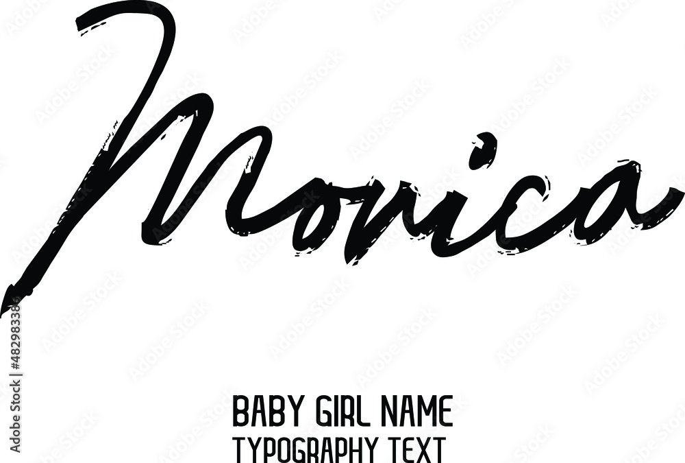 Girl Name Monica Handwritten Lettering Modern Calligraphy Stock Vector ...