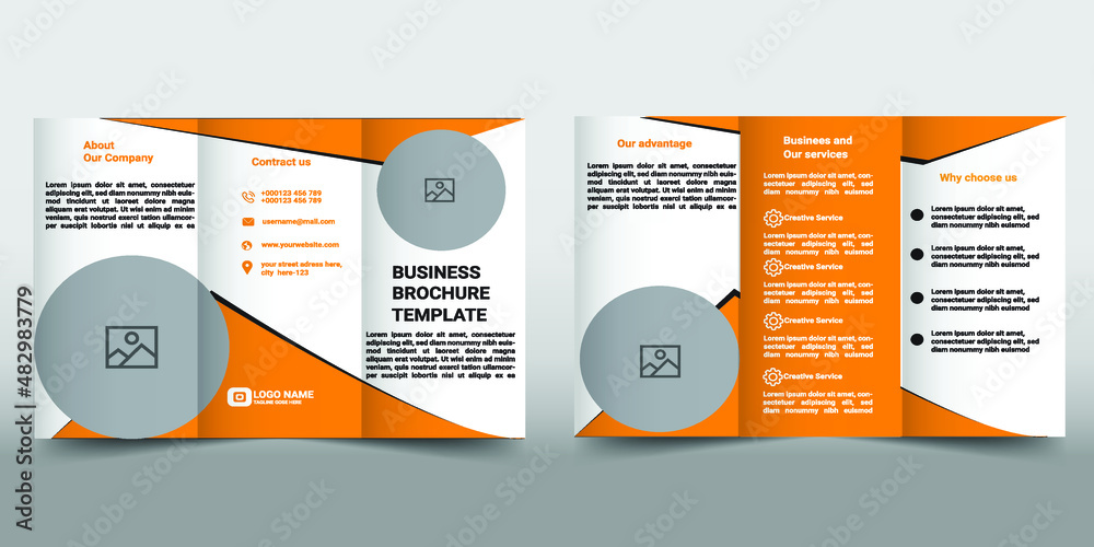 Tri fold brochure design. corporate business template for tri-fold ...