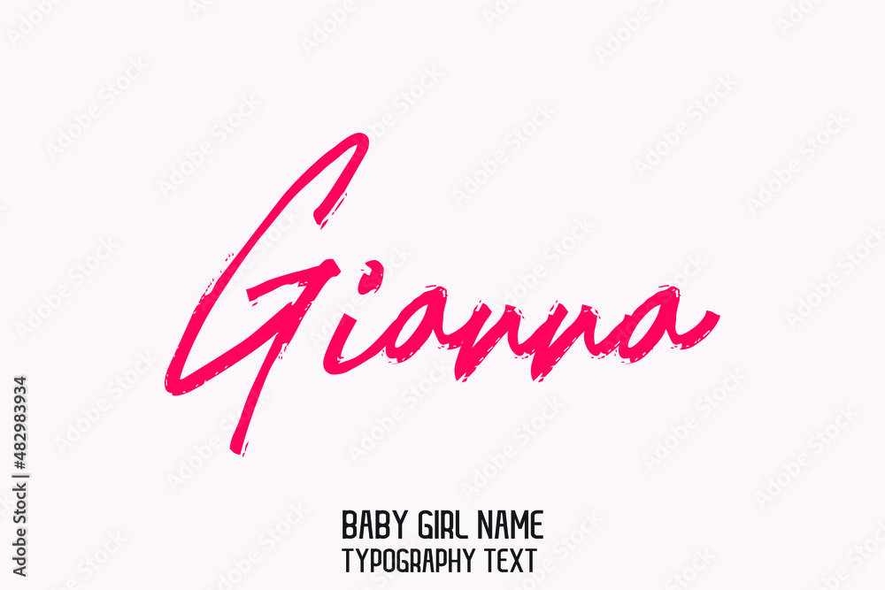 Gianna Name for Baby Girl in Stylish Lettering Cursive Dork Pink Color ...