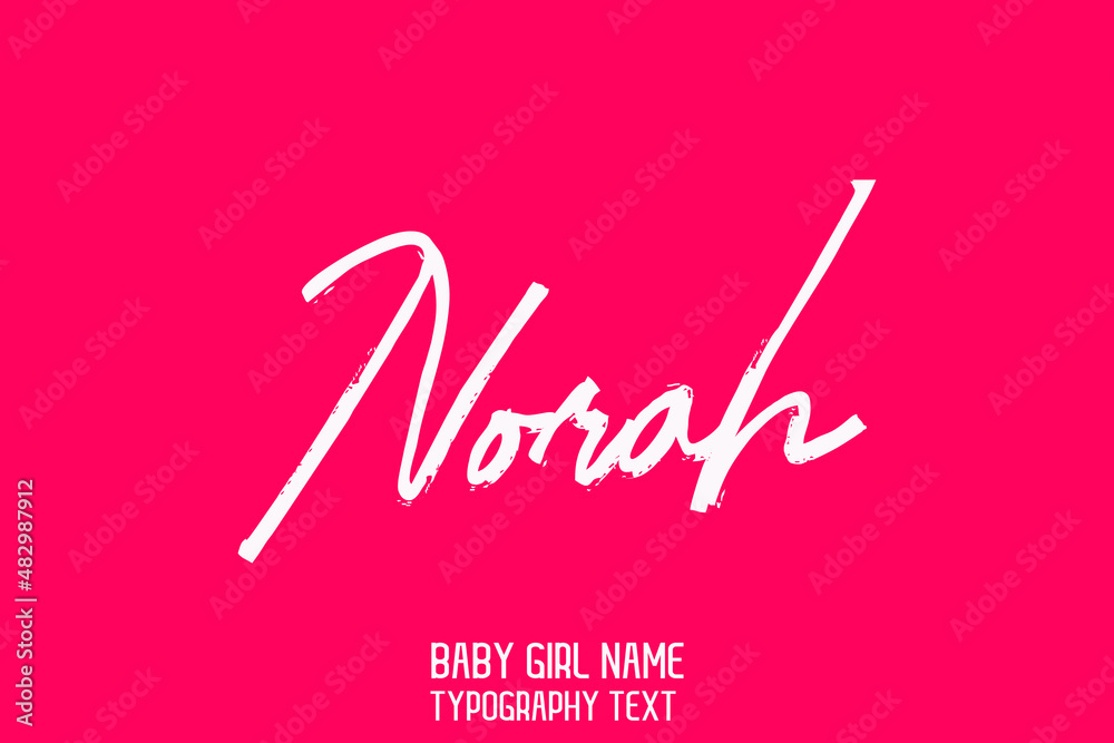 Norah Woman's Name in Cursive Calligraphy Text Design on Pink ...
