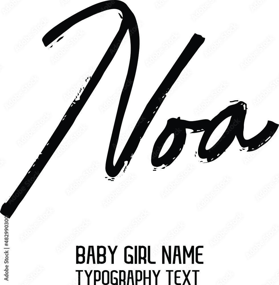 Noa Woman's name in Cursive Calligraphy Text Design Stock Vector ...