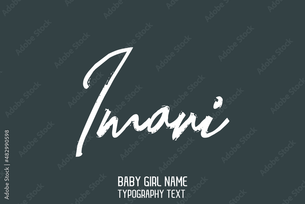 Imani Girl Name Handwritten Lettering Modern Typography Text on Graey ...