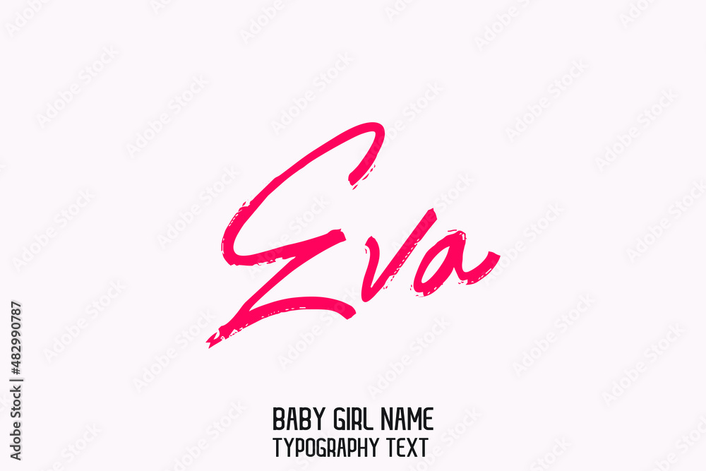 Eva Woman's name in Cursive Pink Color Calligraphy Text Design Stock ...