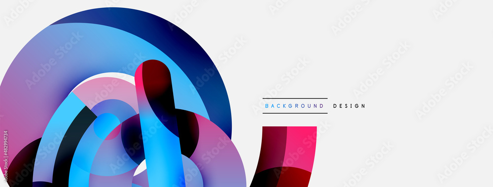 Round shapes circles and other geometric forms. Vector illustration for ...