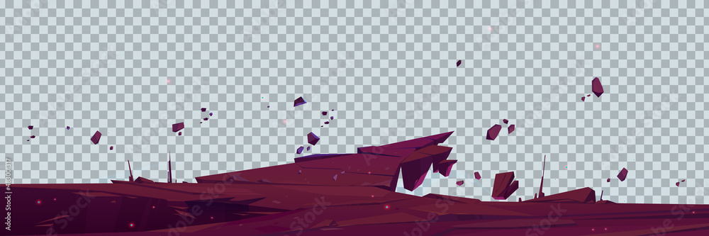 Mountain cliff with stone ledge isolated on transparent background ...