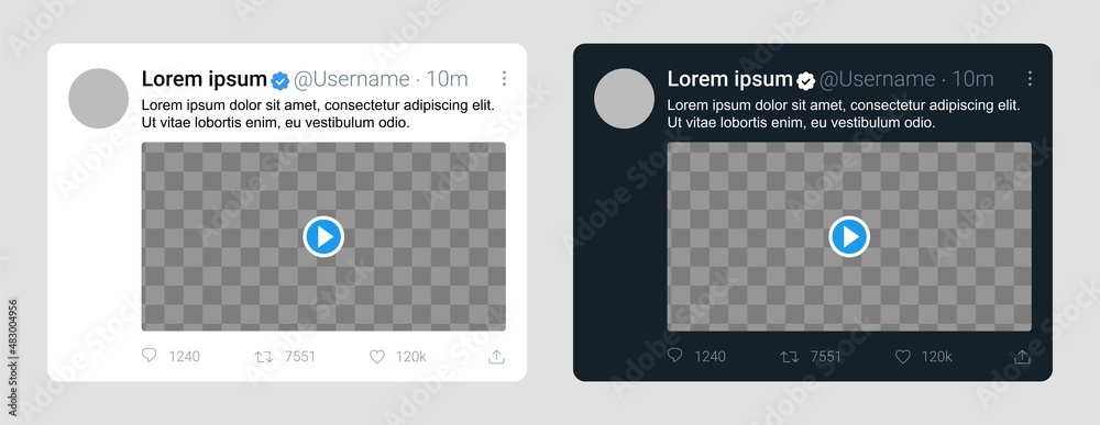 Lombok, Indonesia - January 27, 2022: Twitter video post template mock ...