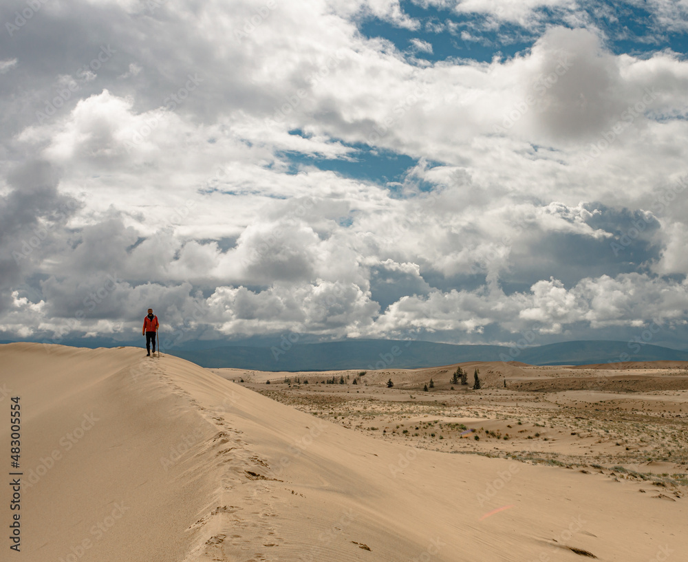 9th of August 2018, Russia, The landscape with Chara desert sands ...