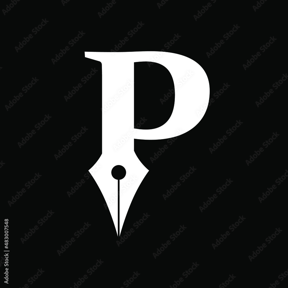 Letter P Pen Logo Design Template Inspiration, Vector Illustration ...