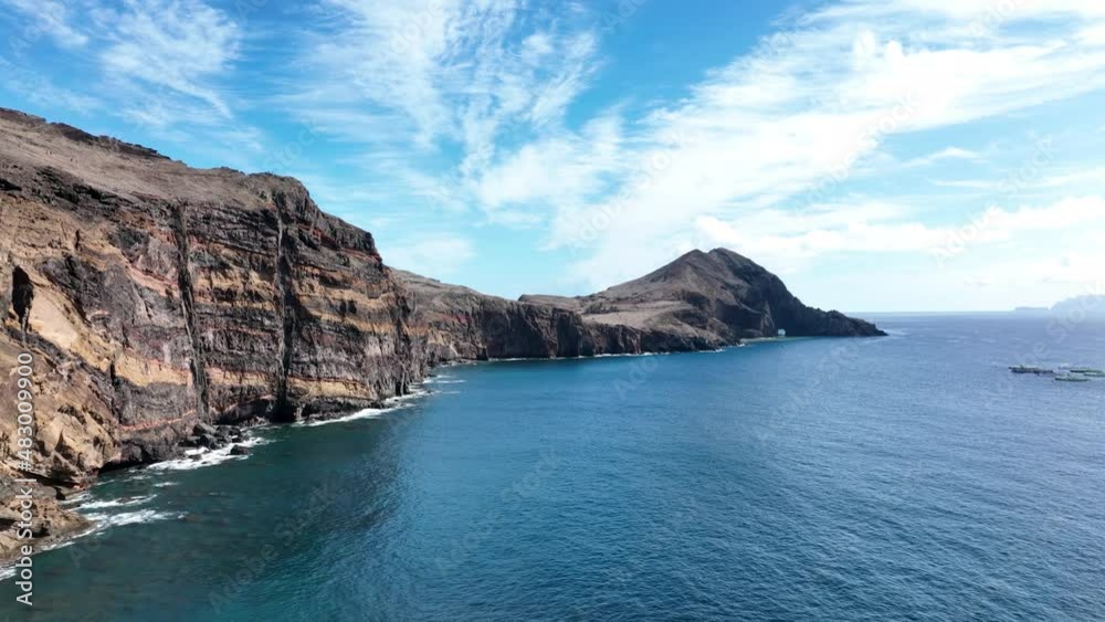 Ponta do Buraco Aerial overview. Epic dramatic overview of rock ...