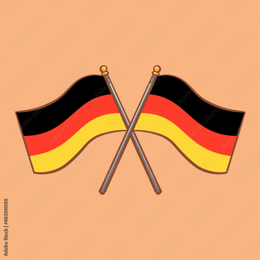 Hand drawn cartoon German flag illustration Stock Vector | Adobe Stock