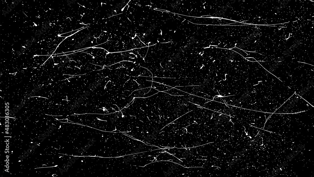 White Paint Splatter Isolated On Black Background. Distressed Overlay ...