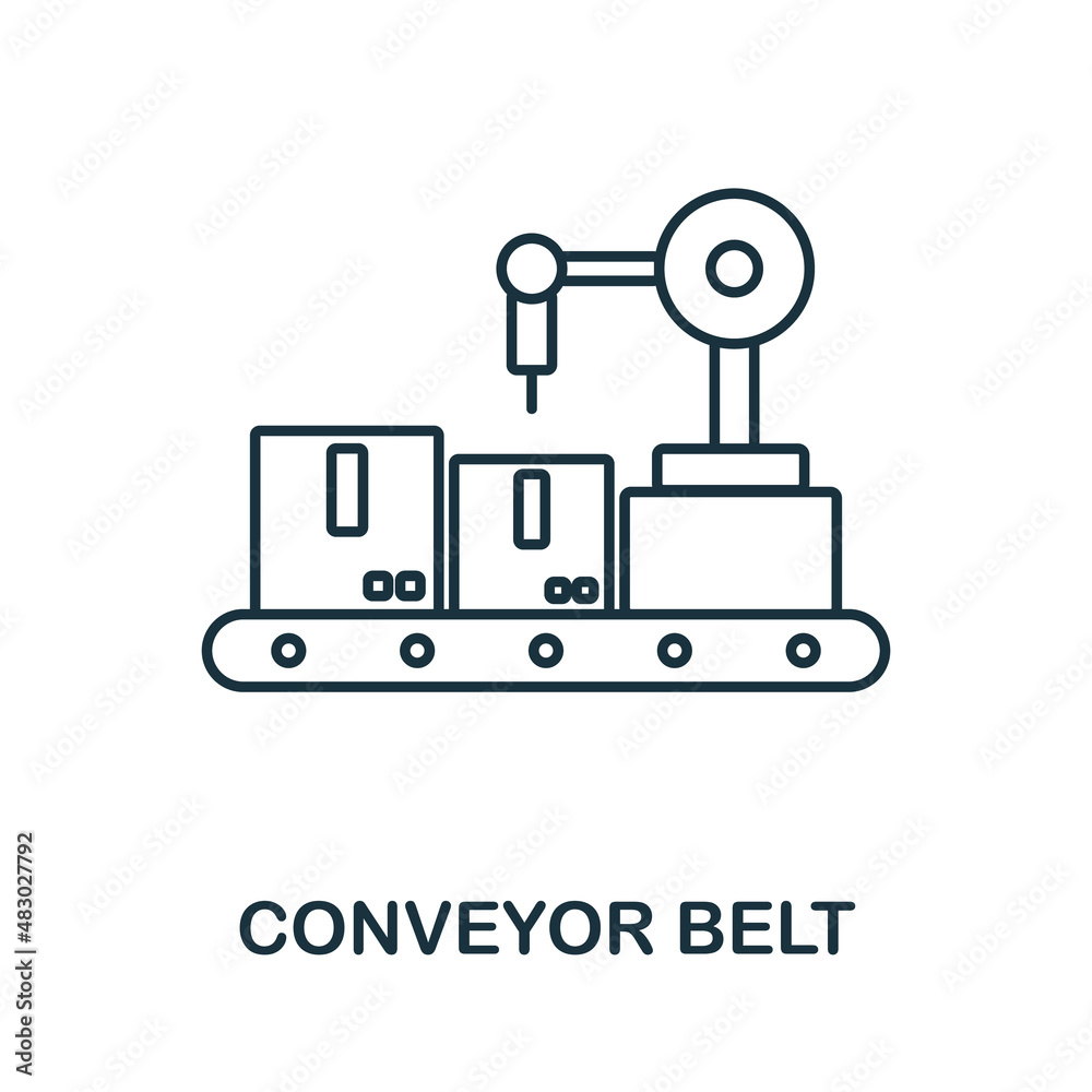 Conveyor Belt icon. Line element from machinery collection. Linear ...