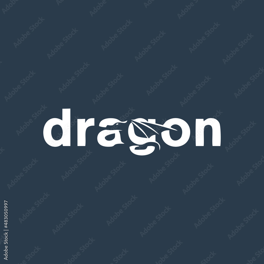 Dragon letter with logo design illustration. Dragon logo design vector ...