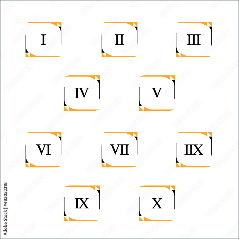 Colorful info-graphic roman numbers can be use to create presentation ...