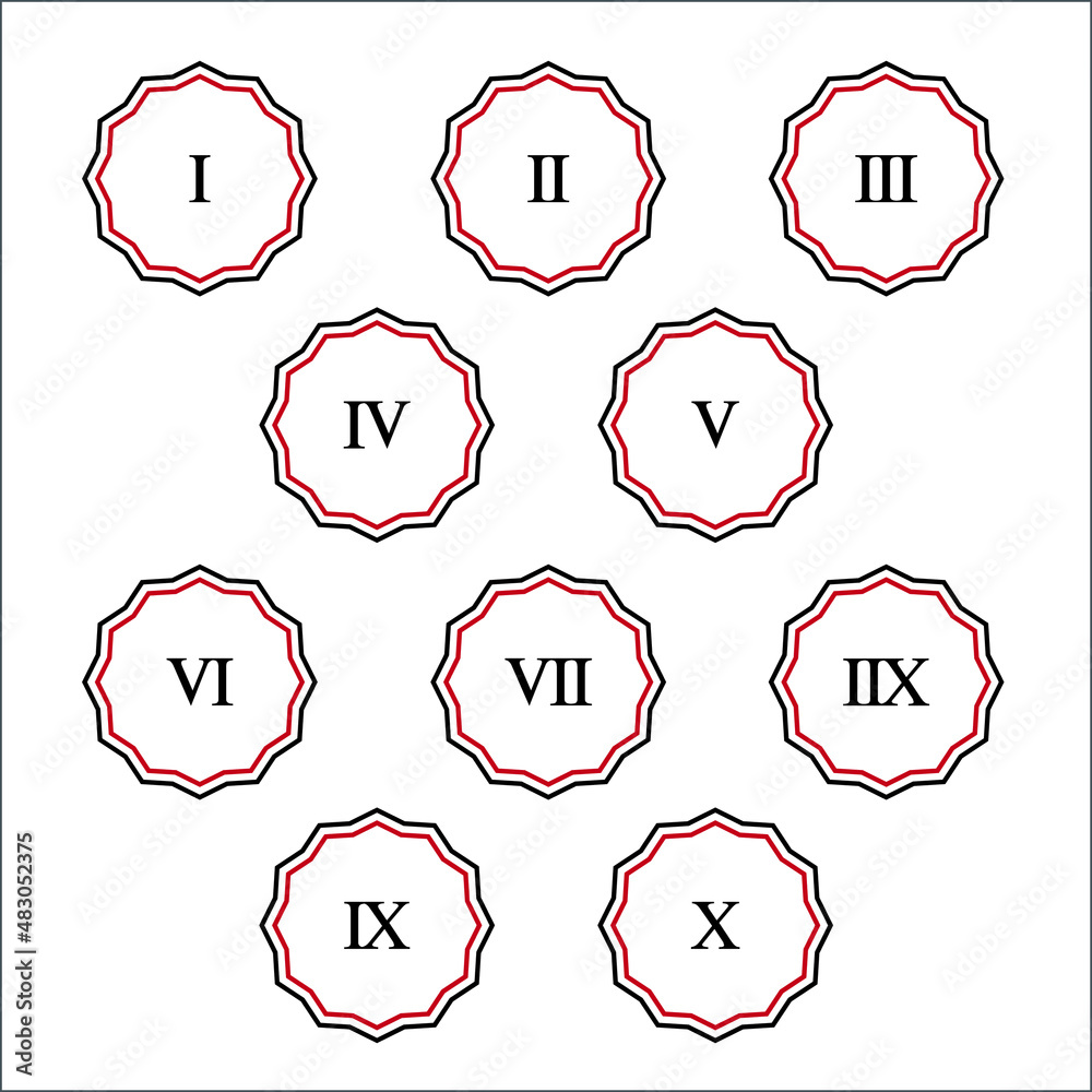 Colorful info-graphic roman numbers can be use to create presentation ...