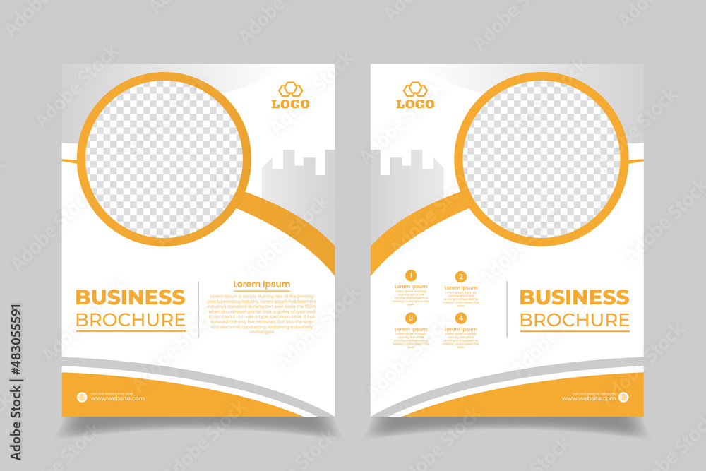 Editable business brochure template layout design. 2-page business ...