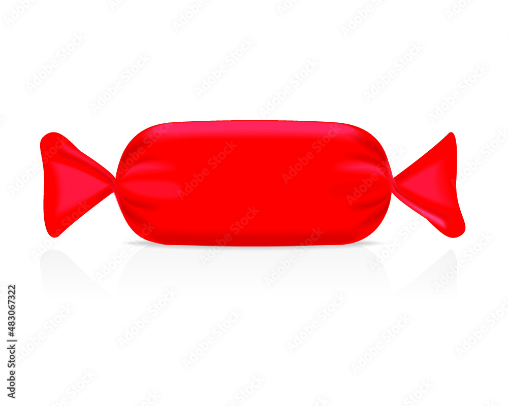 Blank packaging candy plastic sachet isolated on a white background ...