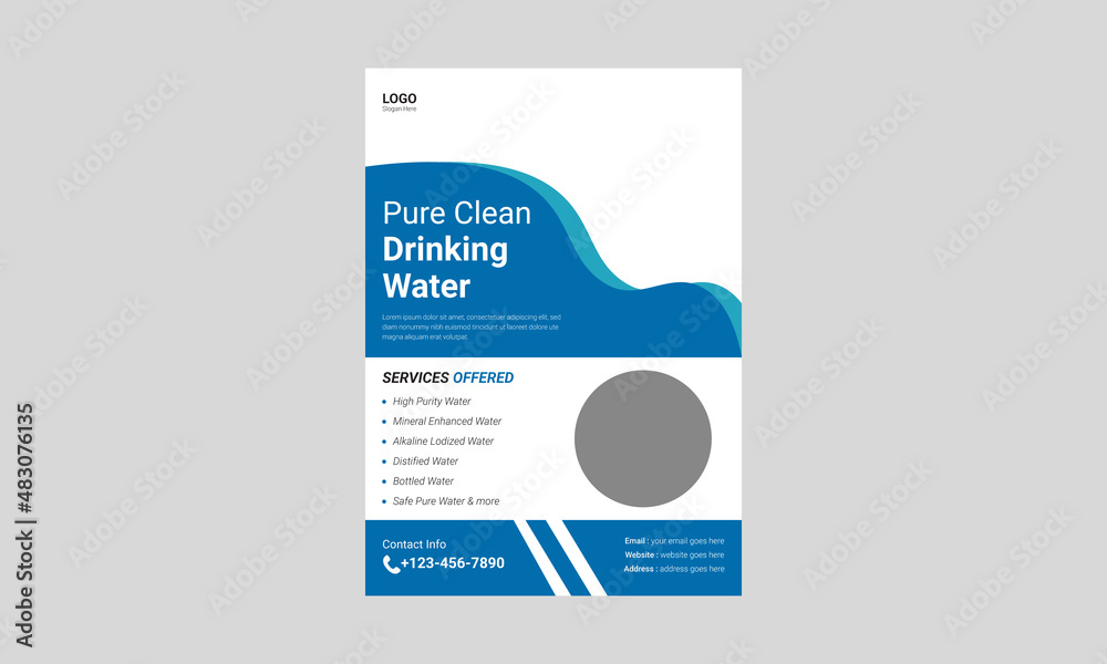 Stockvector Water refilling service flyer design. Drink pure water ...