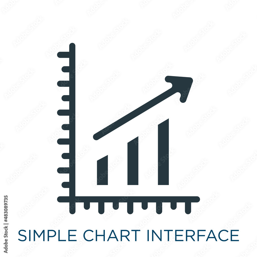 simple chart interface vector icon. simple chart interface, interface ...