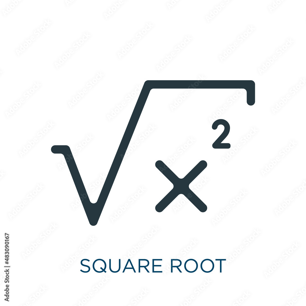 square root vector icon. square root, square, math filled icons from ...