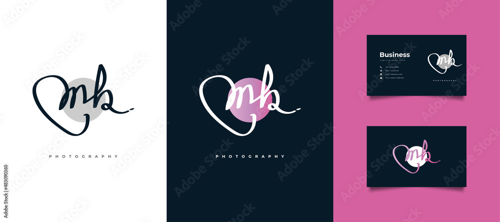 Initial M and B Logo Design with Elegant and Minimal Handwriting Style ...